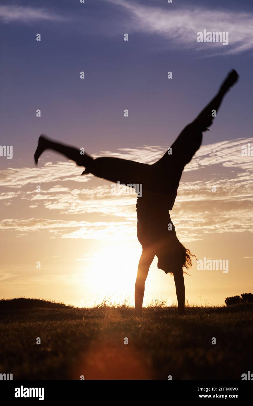 Handstand Silhouette Girl
