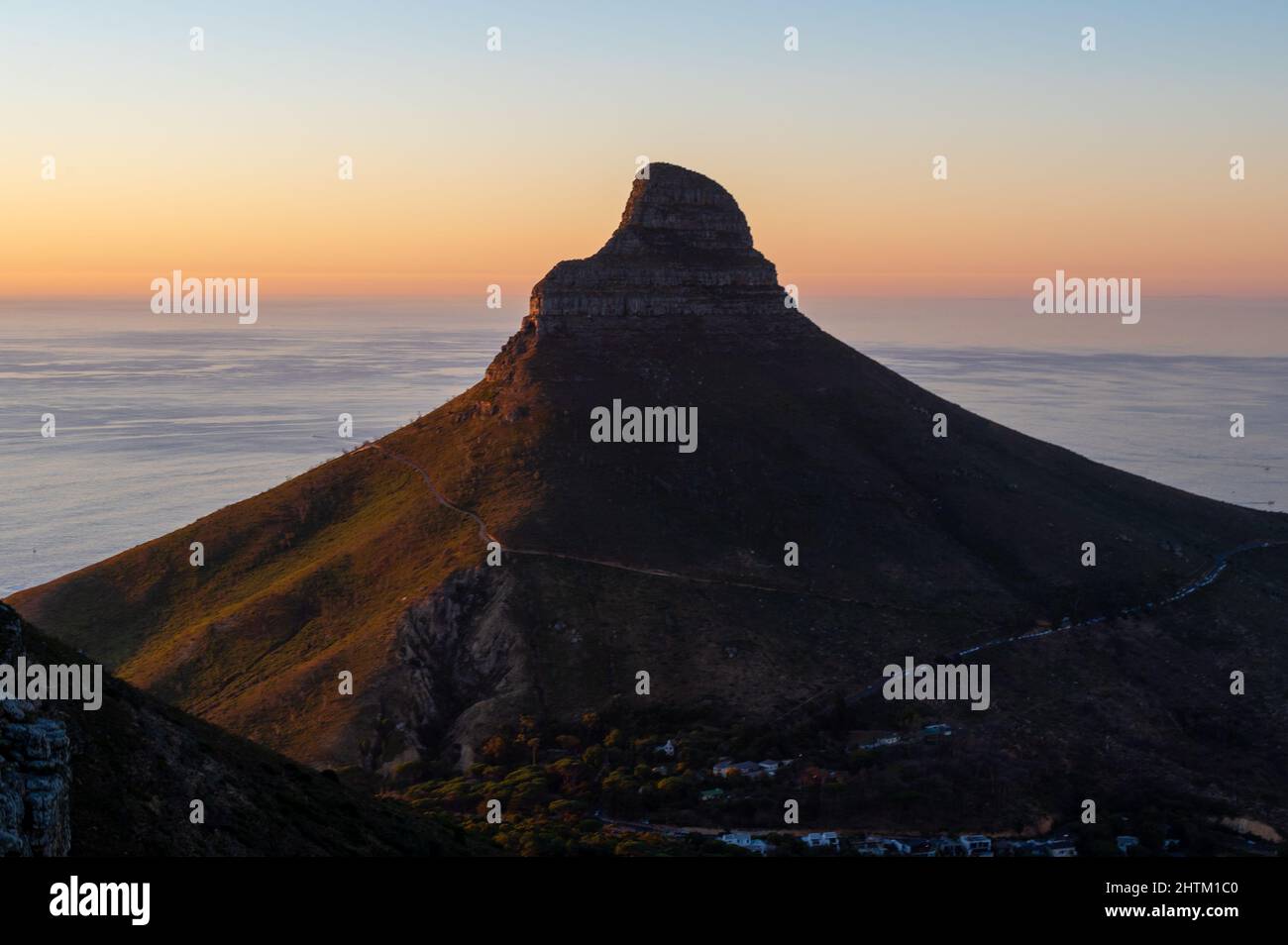 Cape Town's Lion's Head Mountain Peak landscape seen from Table ...