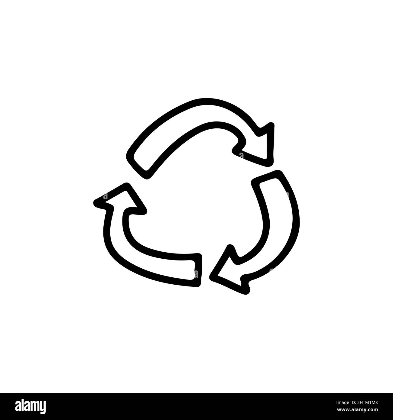 Three green circular arrows in the shape of a triangle, concept of ...