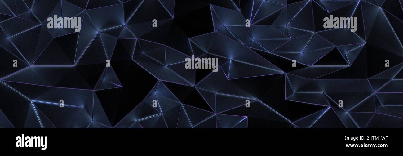 Purple lined low polygon shapes on black background Stock Photo - Alamy