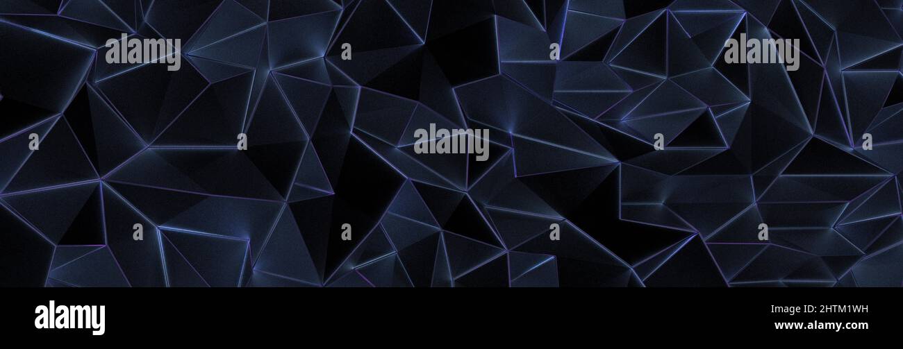 Purple lined low polygon shapes on black background Stock Photo - Alamy