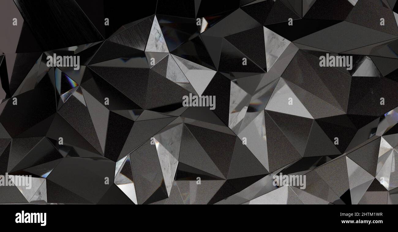 White lined low polygon shapes on black background Stock Photo - Alamy