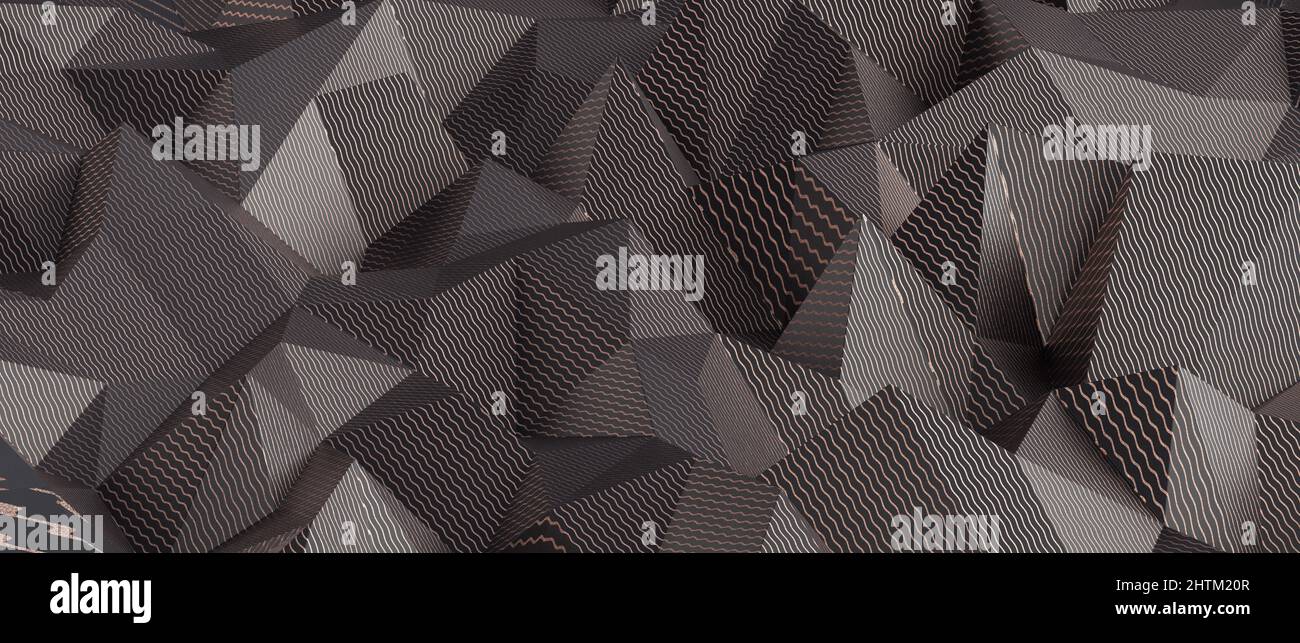 Low polygon shapes on black background Stock Photo - Alamy