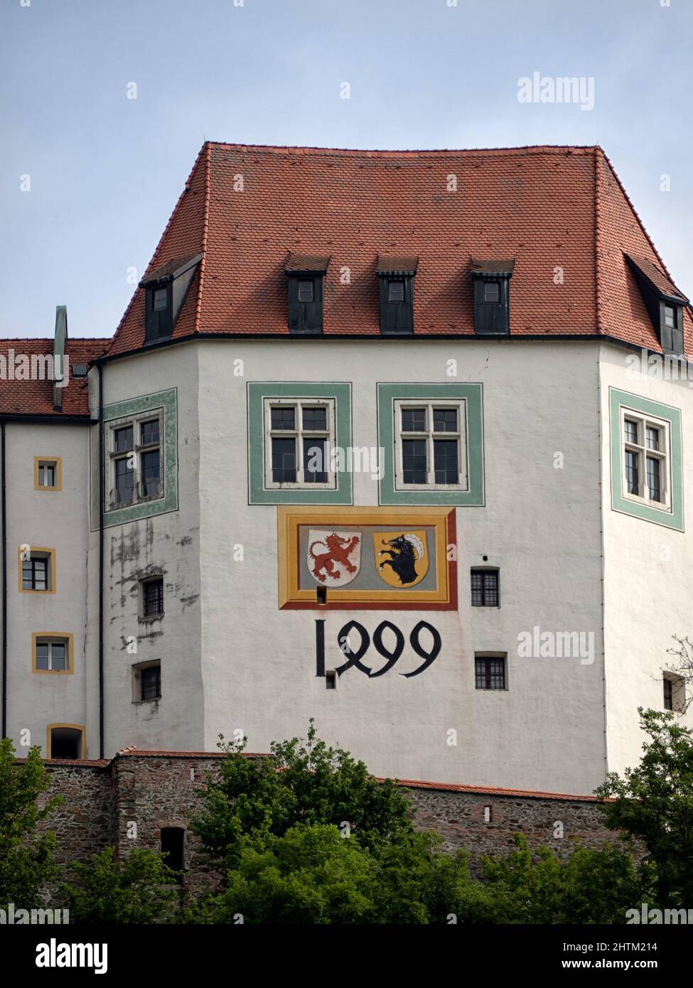 PASSAU, GERMANY - JULY 12, 2019: View of the Veste Oberhaus - one of ...