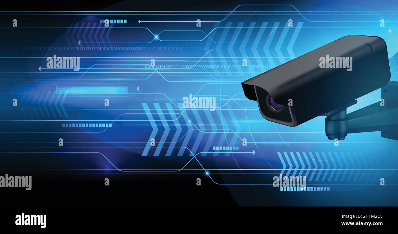 Video surveillance security cameras composition with realistic image of ...