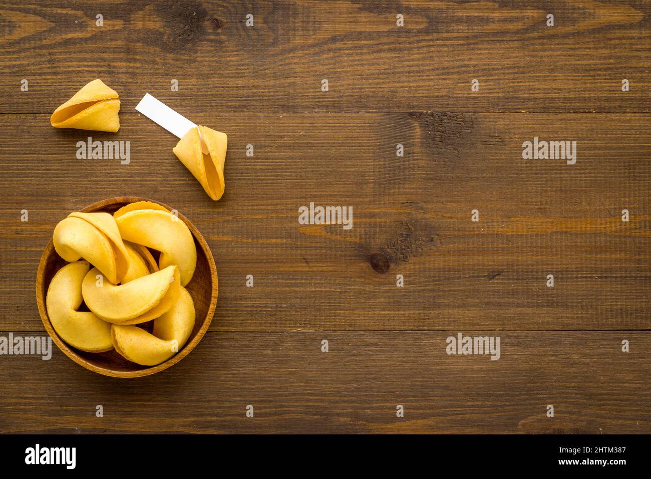 Many Chinese New Year fortune cookies in bowl. Asian New Year ...