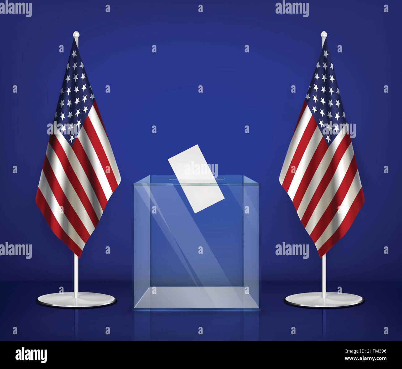 Usa elections realistic composition with images of transparent ballot ...