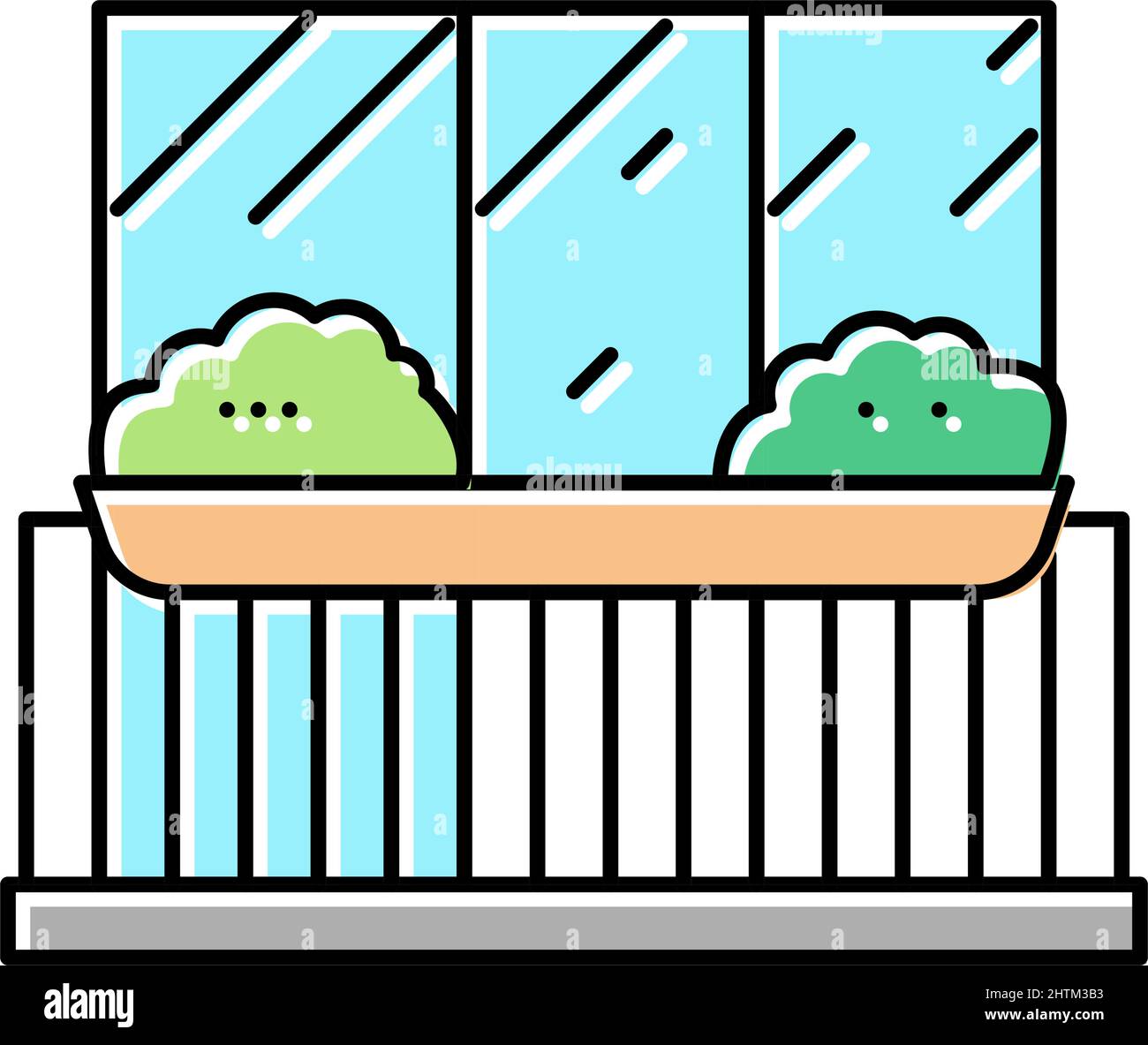plant on balcony color icon vector illustration Stock Vector Image ...