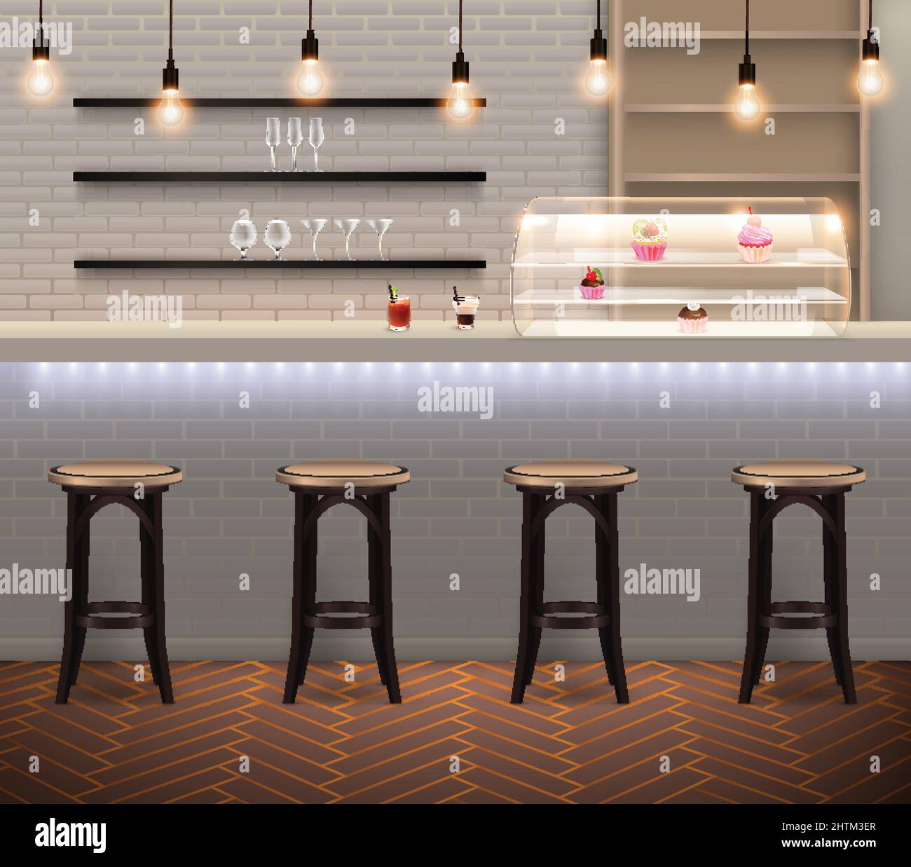 Modern Coffee Shop Counter