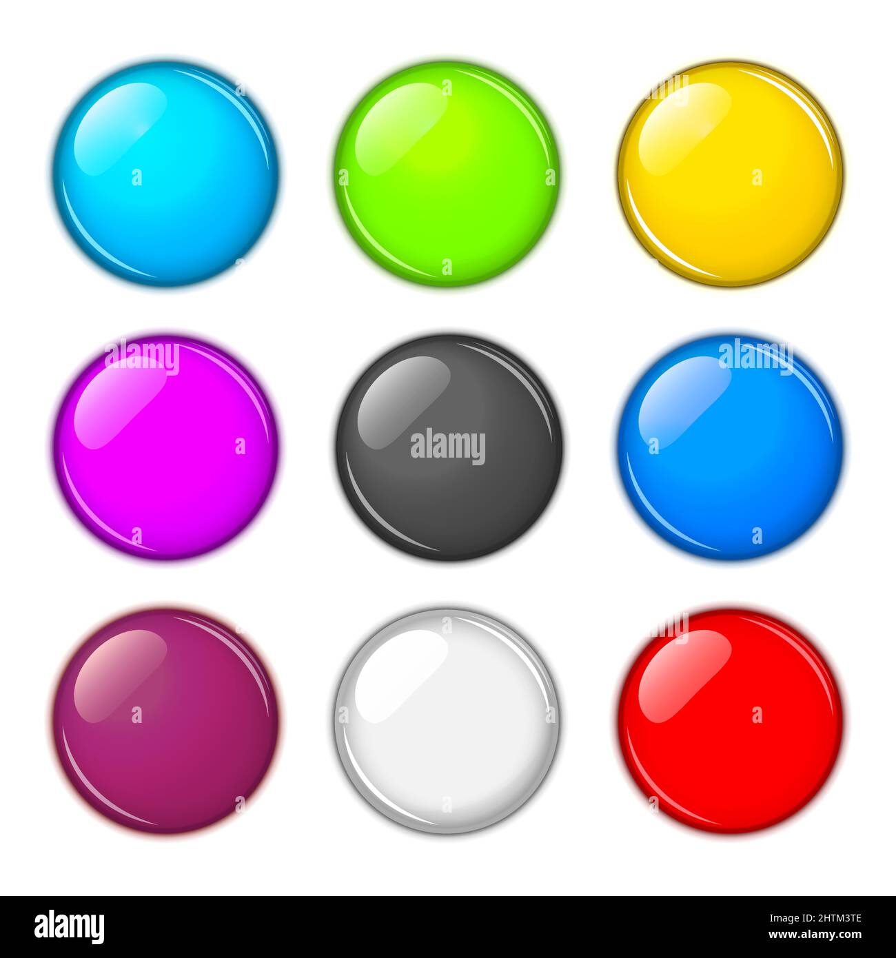Set stylish white buttons Stock Vector Images - Alamy