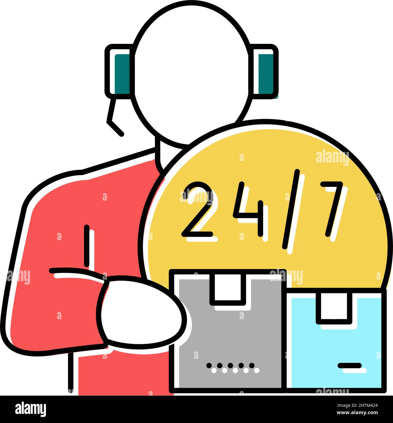 customer delivery service color icon vector illustration Stock Vector ...