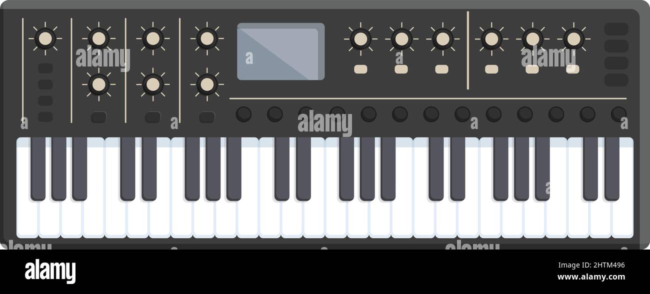Acoustic synthesizer icon cartoon vector. Piano keyboard. Audio ...