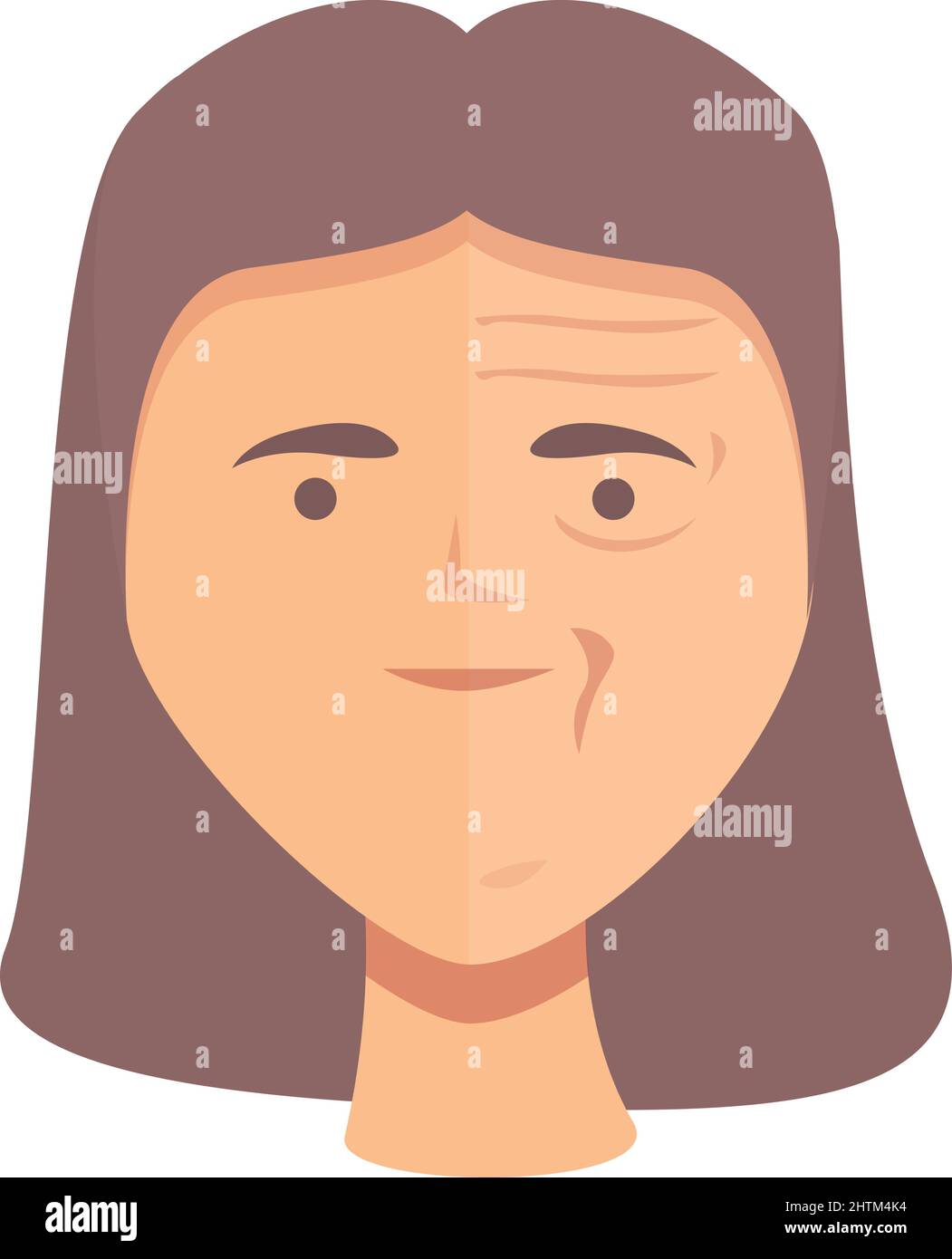 Anti-aging cosmetic effect icon cartoon vector. Face skin. Facial ...