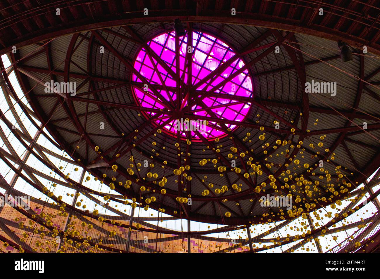 Low angle shot of the ceiling of the Science Center of California, Los ...