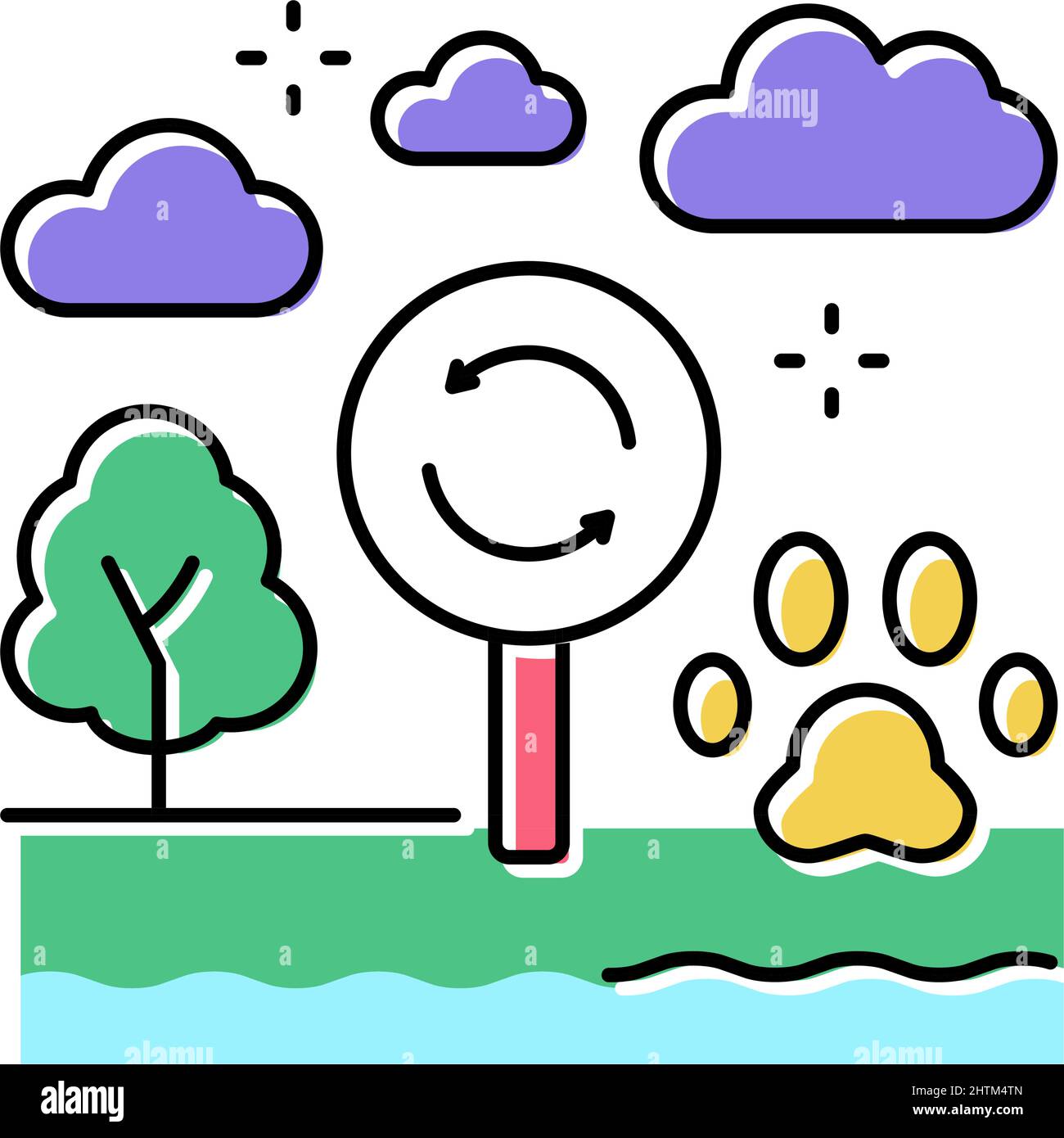 biotope ecosystem color icon vector illustration Stock Vector Image ...