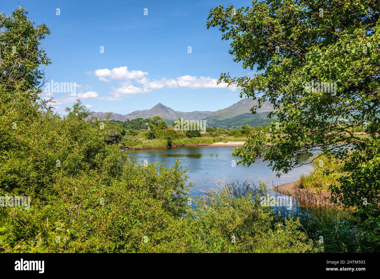 View of Cnicht and The Moelwyns across the Afon Glaslyn at Pont Croesor ...