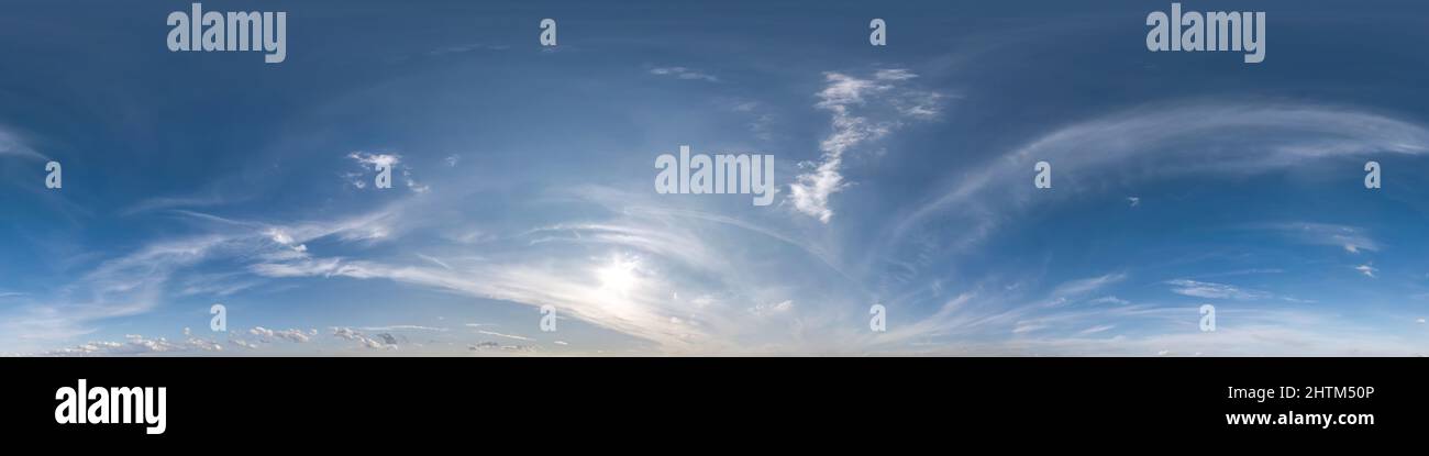 blue sky hdr 360 panorama with white beautiful clouds in seamless ...