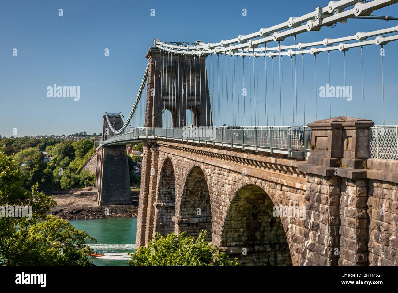 Menai Suspension Bridge, Anglesey, North Wales, UK Stock Photo - Alamy