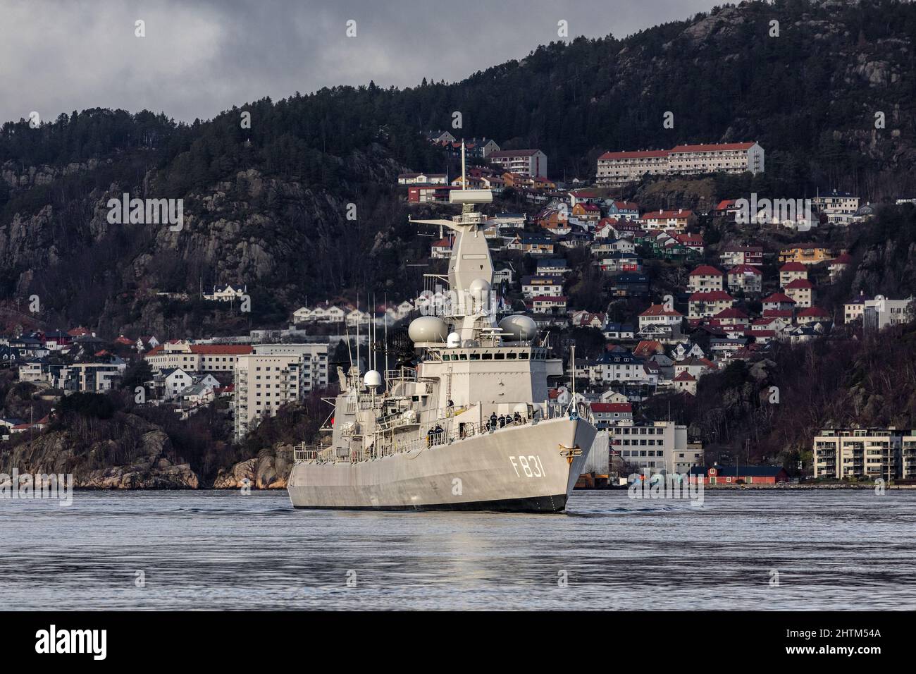 Dutch Karel Doorman-class frigate F3831 HNLMS Van Amstel at Byfjorden ...