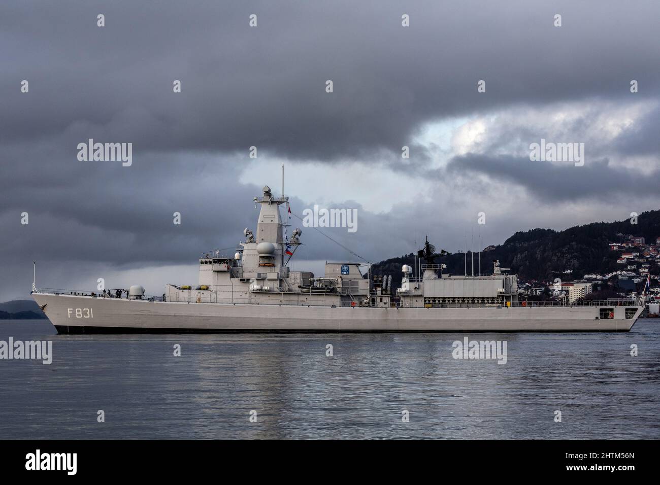 Dutch Karel Doorman-class frigate F3831 HNLMS Van Amstel at Byfjorden ...