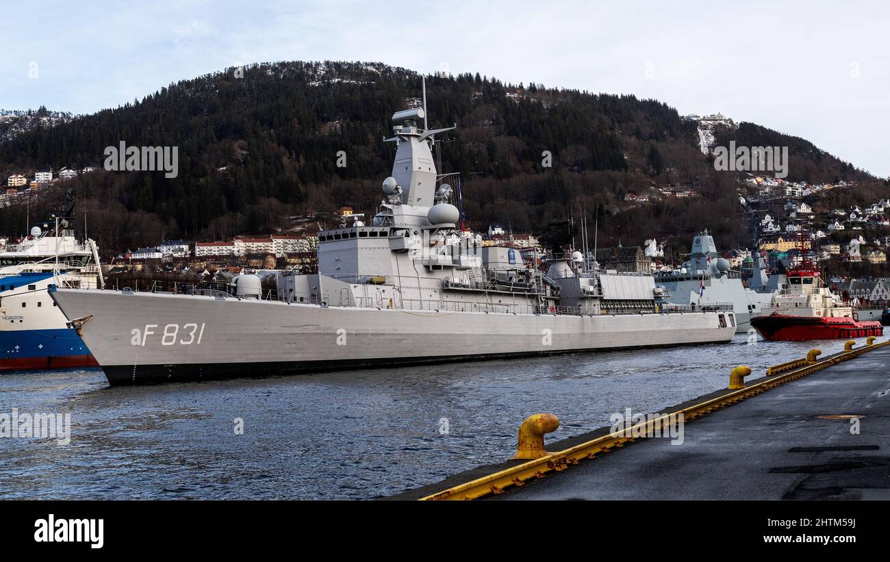 Dutch Karel Doorman-class frigate F3831 HNLMS Van Amstel at Vaagen ...