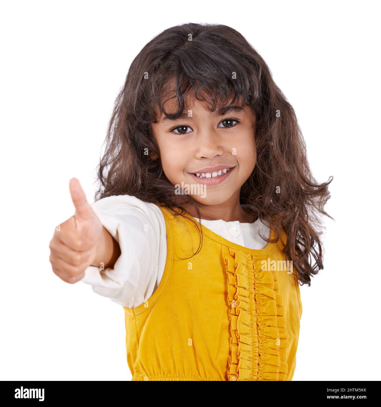Shes got a positive attitude. Portrait of a cute little girl showing a ...