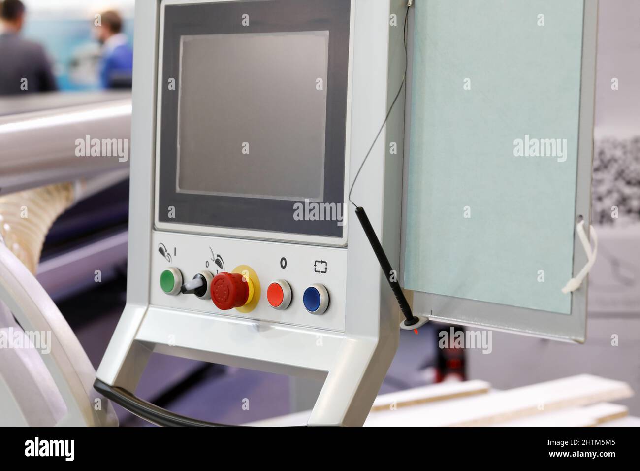 Industrial control panel with touch screen pen. Selective focus Stock ...