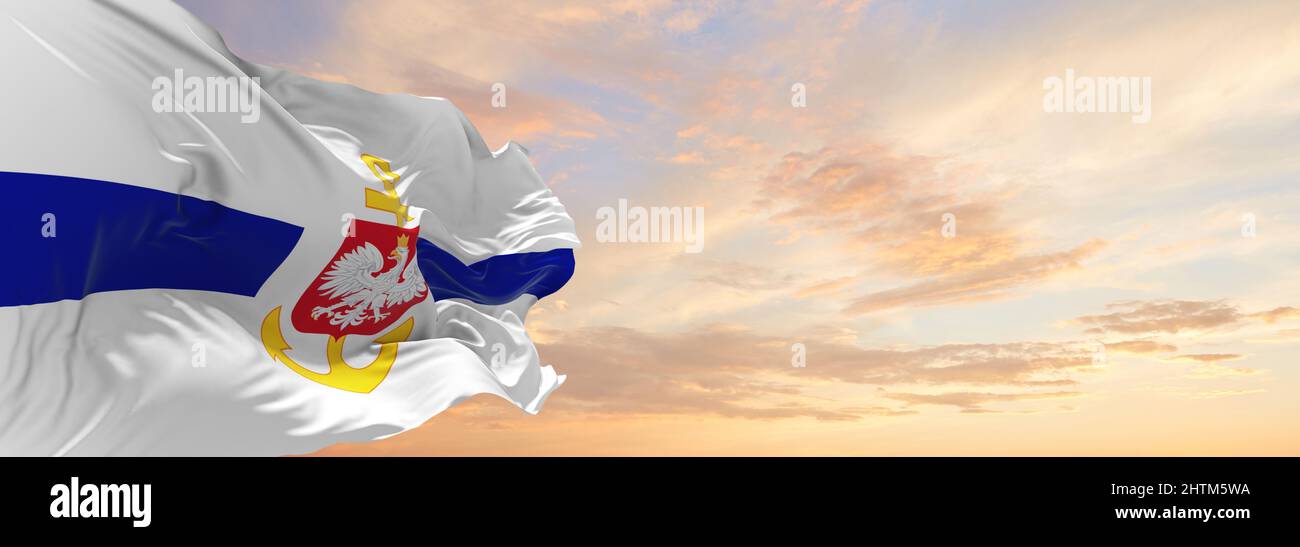 flag of Hydrographic survey and Maritime Office, service blue , Poland ...