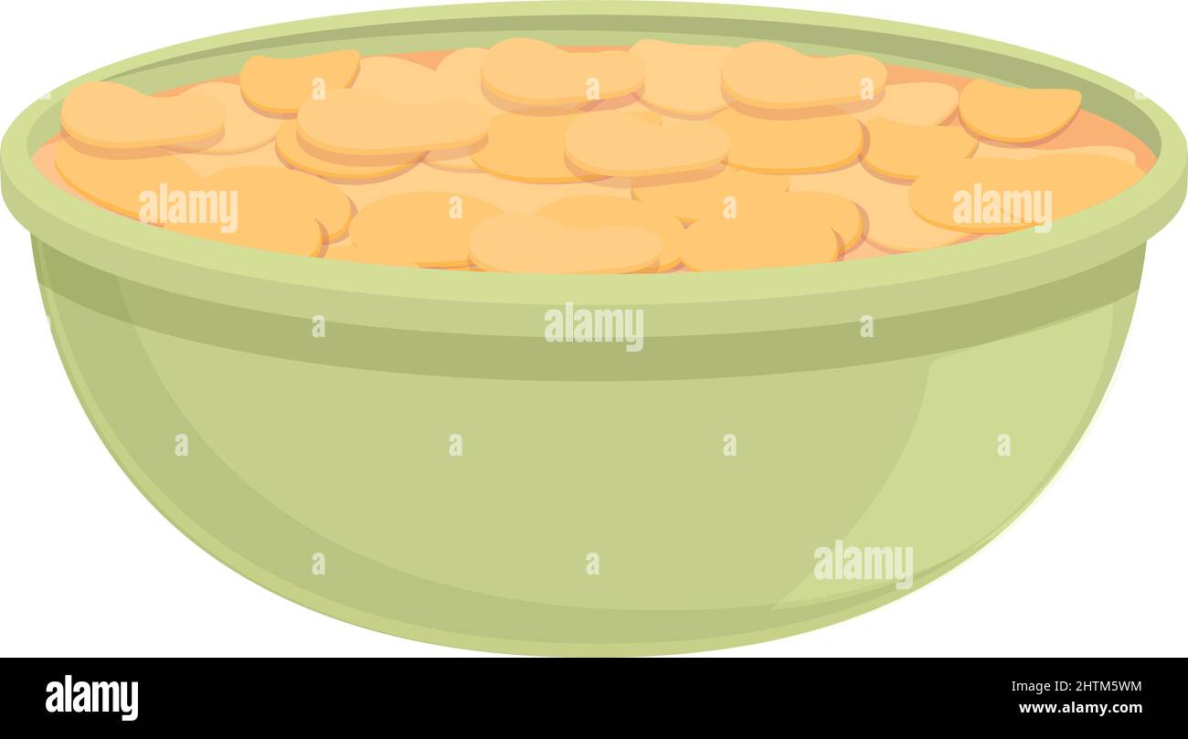 Milk cereal breakfast icon cartoon vector. Corn bowl. Muesli flakes ...