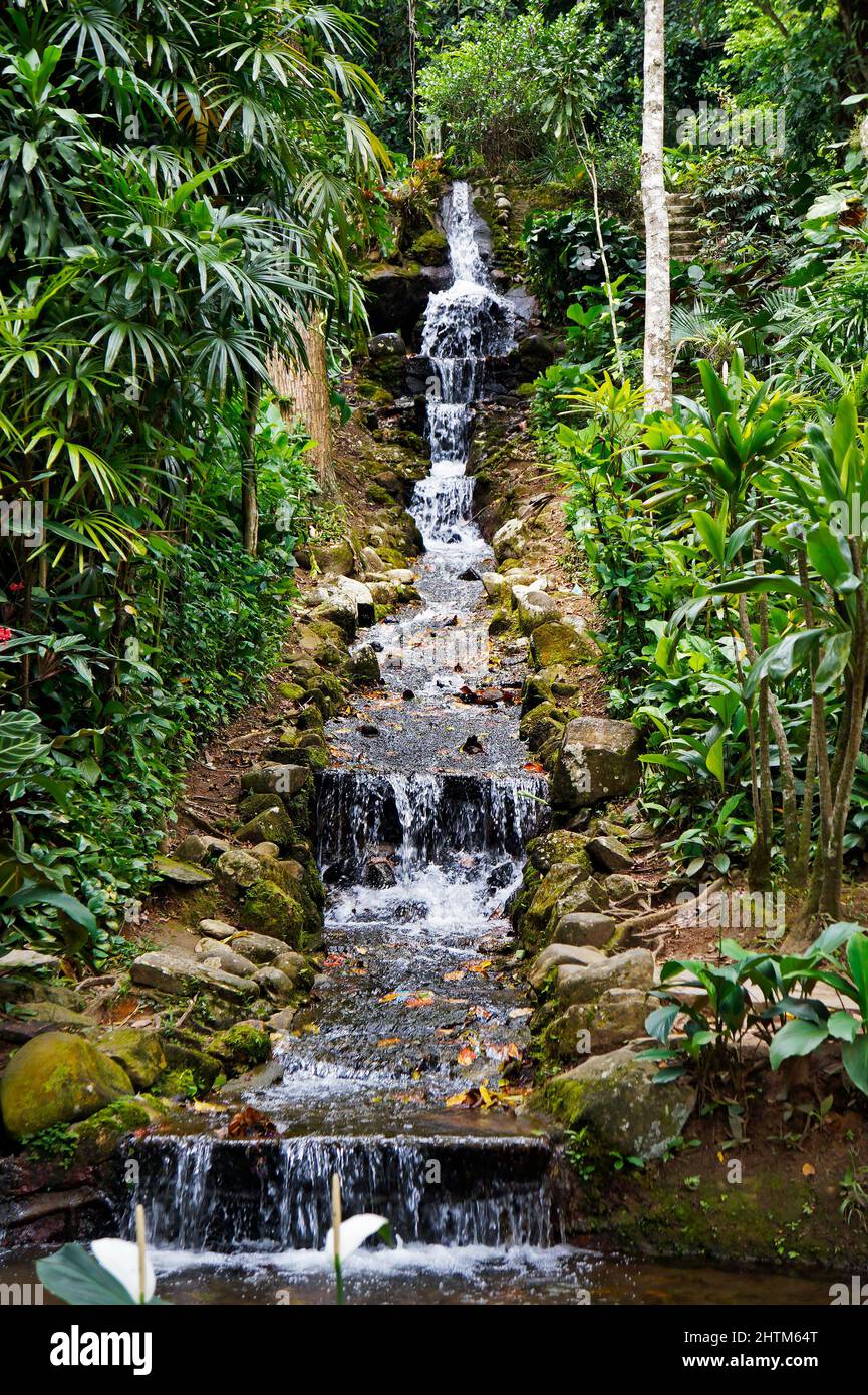 Small waterfall in the park, Rio Stock Photo - Alamy