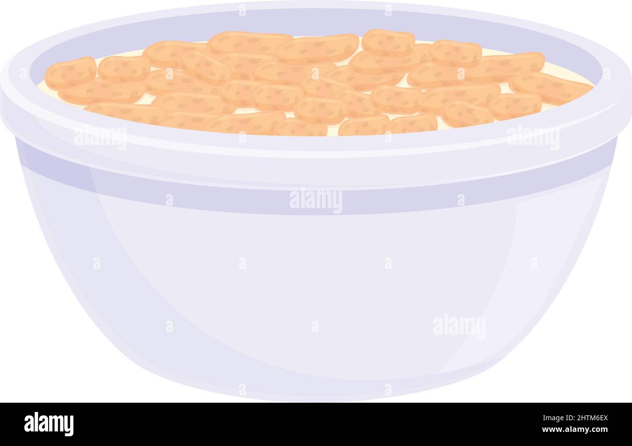 Snack cereal breakfast icon cartoon vector. Milk bowl. Corn flakes ...