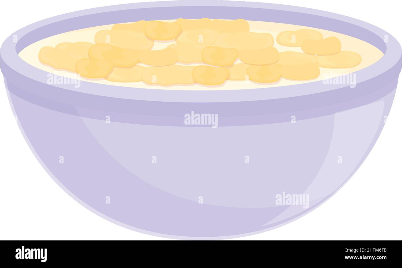 Eating cereal icon cartoon vector. Bowl milk. Corn muesli Stock Vector ...