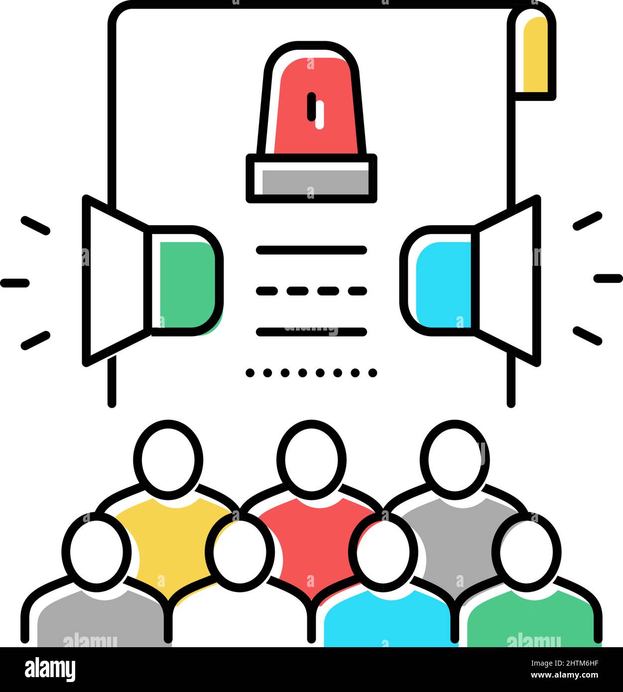 crisis management color icon vector illustration Stock Vector Image ...