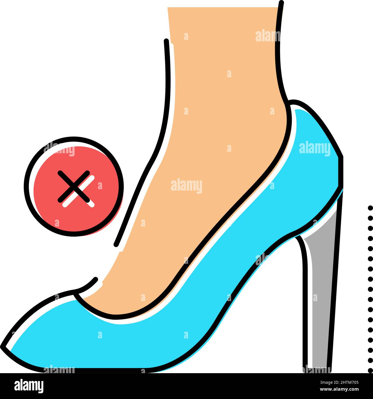 high heel woman shoe feet color icon vector illustration Stock Vector ...