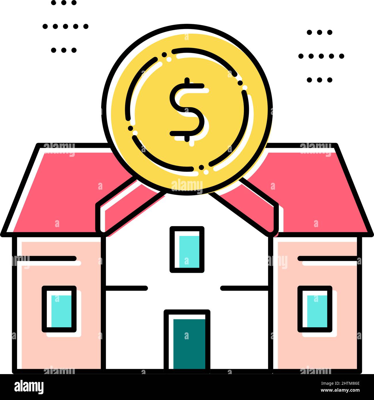rental house building color icon vector illustration Stock Vector Image ...