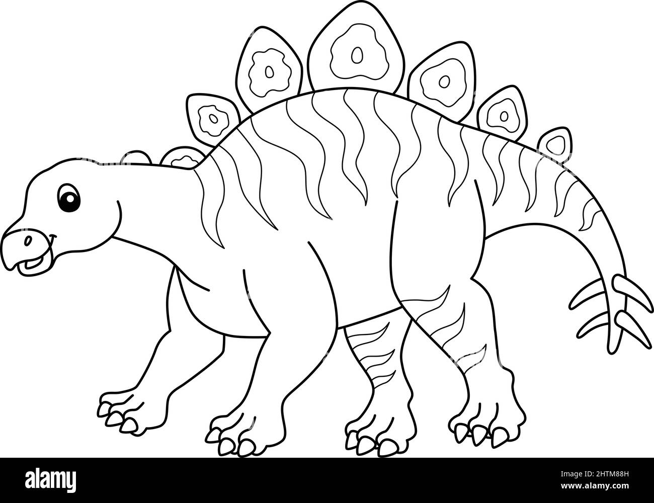 Hesperosaurus Coloring Isolated Page for Kids Stock Vector Image & Art ...