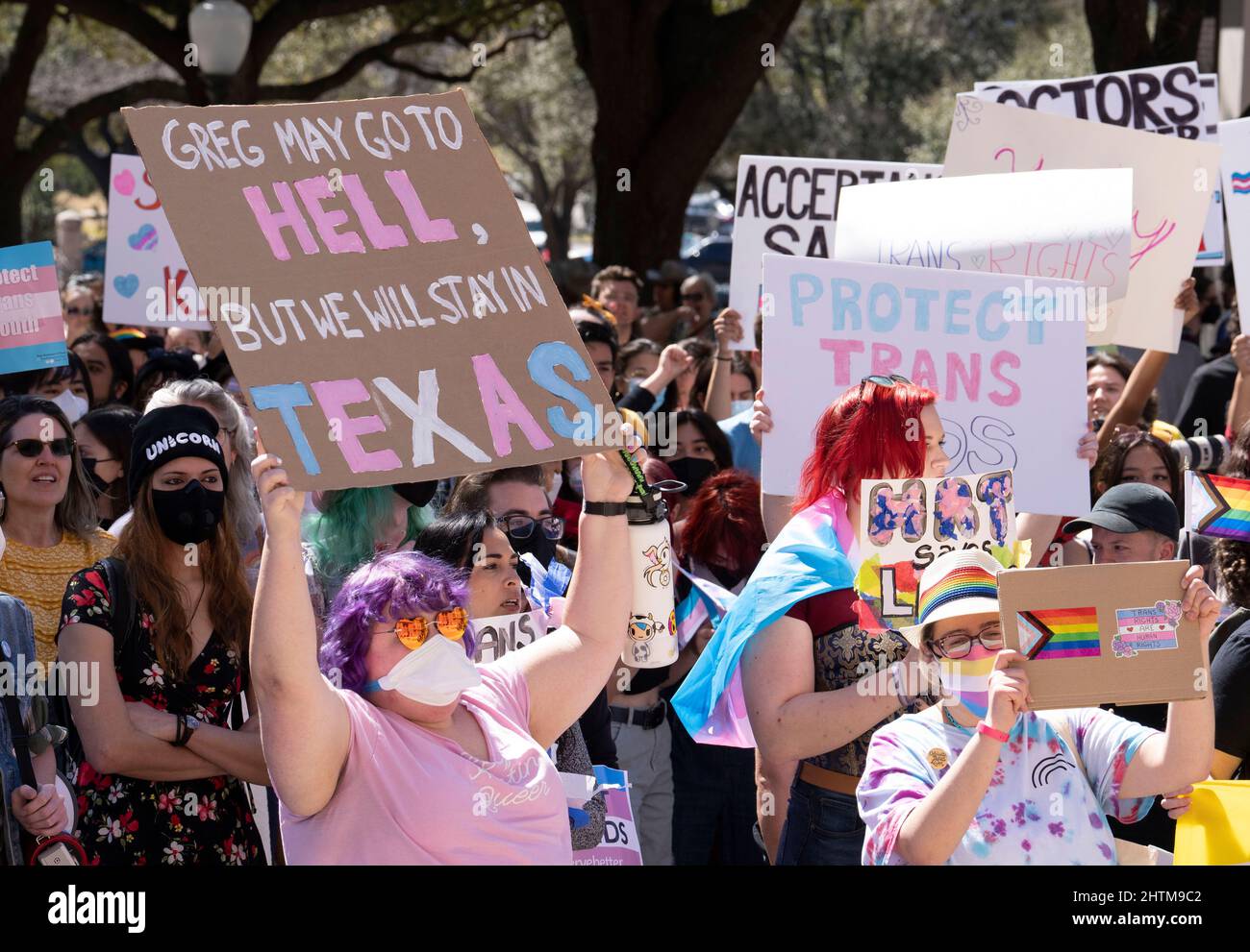 Austin, TX, USA. 1st Mar, 2022. Texas transgender youth, their loved ...