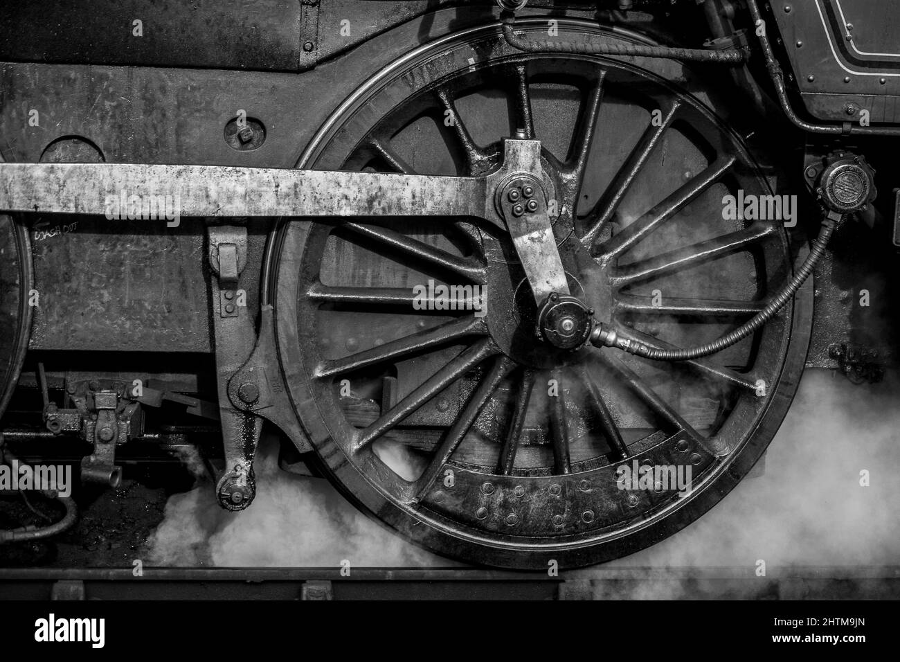 Detail old steam locomotive Black and White Stock Photos & Images - Alamy