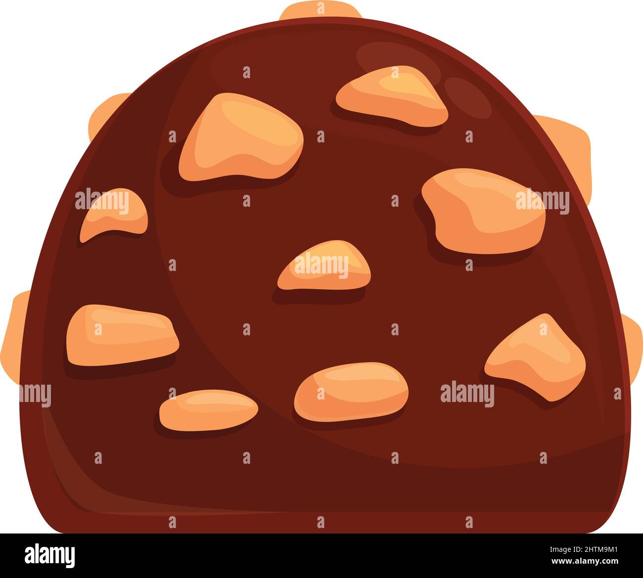 Nut bonbon icon cartoon vector. Cocoa piece. Dark chocolate Stock ...