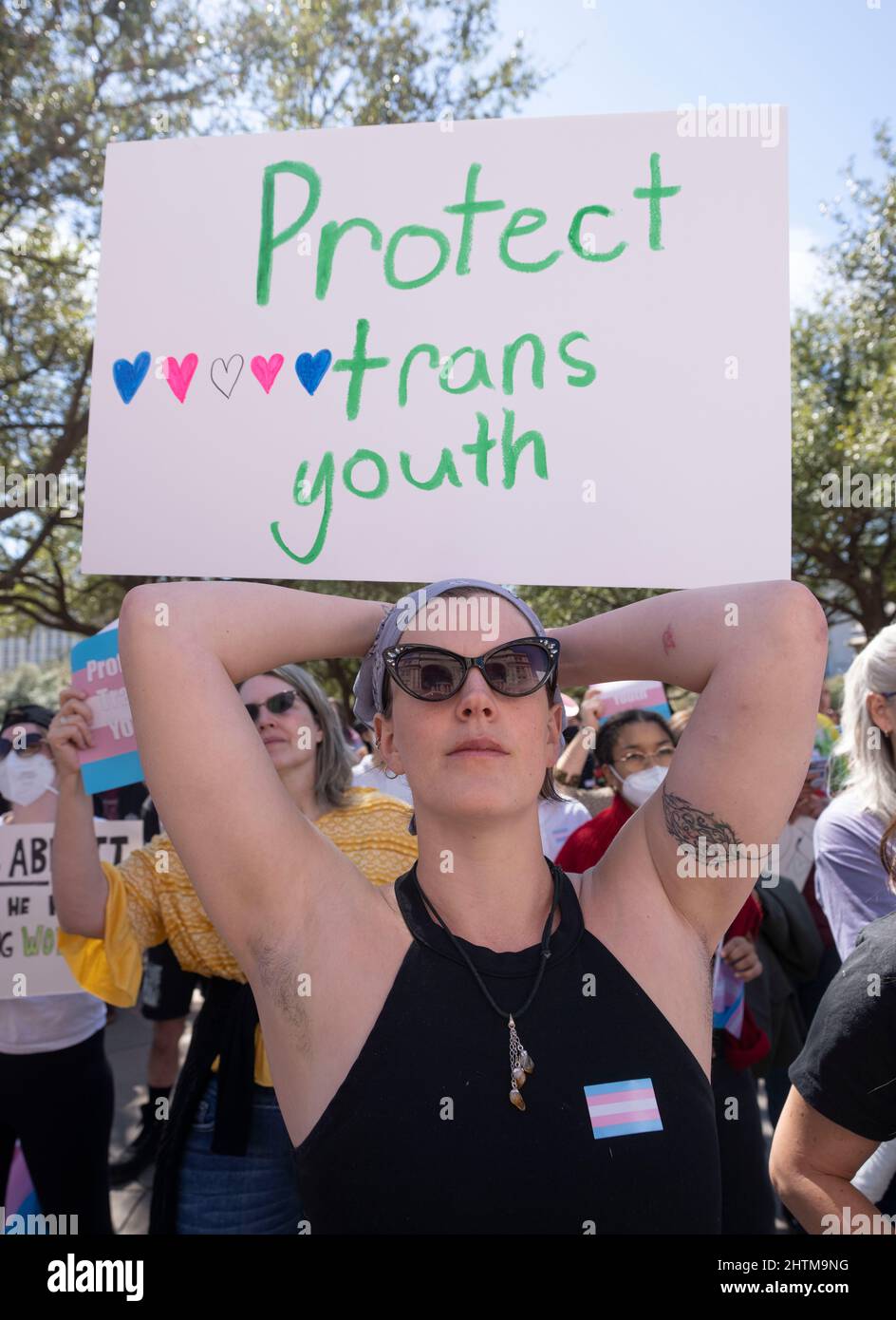 Austin, TX, USA. 1st Mar, 2022. Texas transgender youth, their loved ...