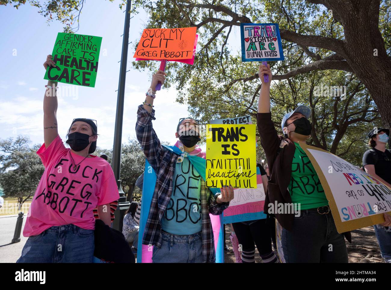 Austin, TX, USA. 1st Mar, 2022. Texas transgender youth, their loved ...