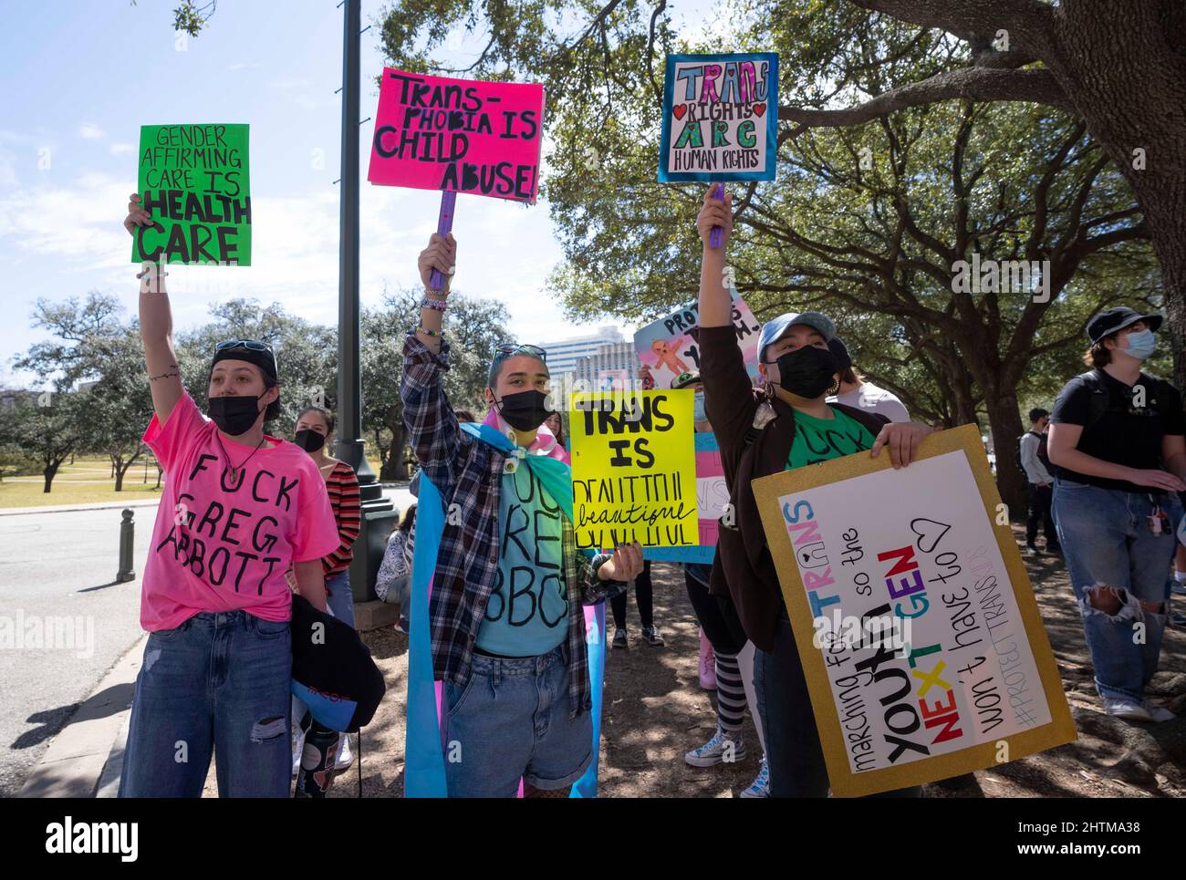 Austin, TX, USA. 1st Mar, 2022. Texas transgender youth, their loved ...