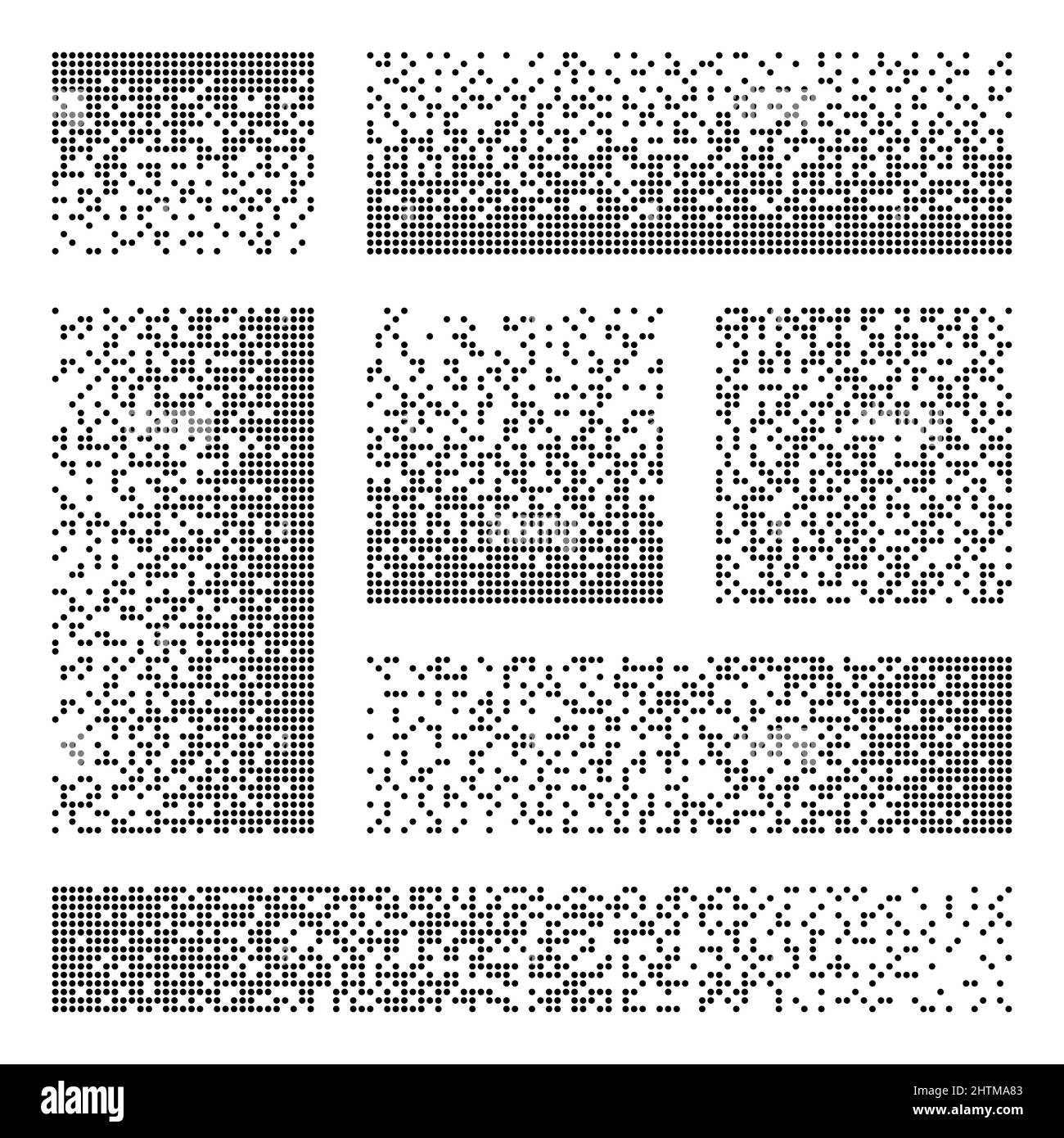 Pixel disintegration, decay effect. Various rectangular elements made ...
