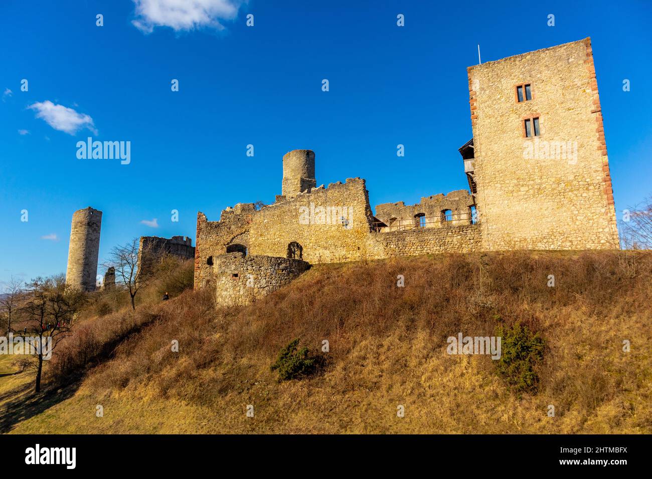 Spring walk around the Brandenburg castle ruins in the beautiful Werra ...