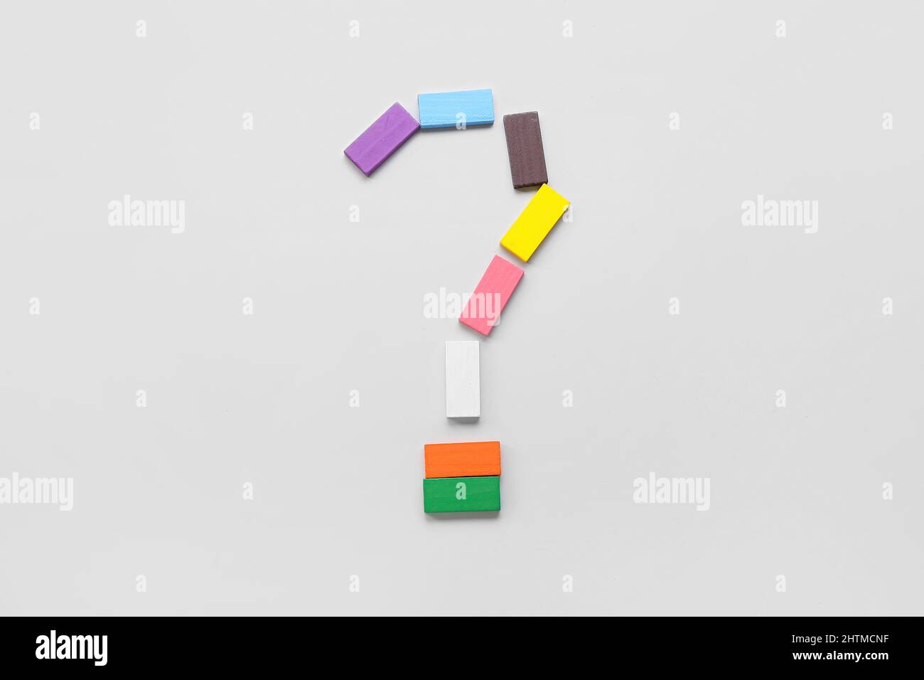 Question mark made of colorful blocks on light background. Concept of ...