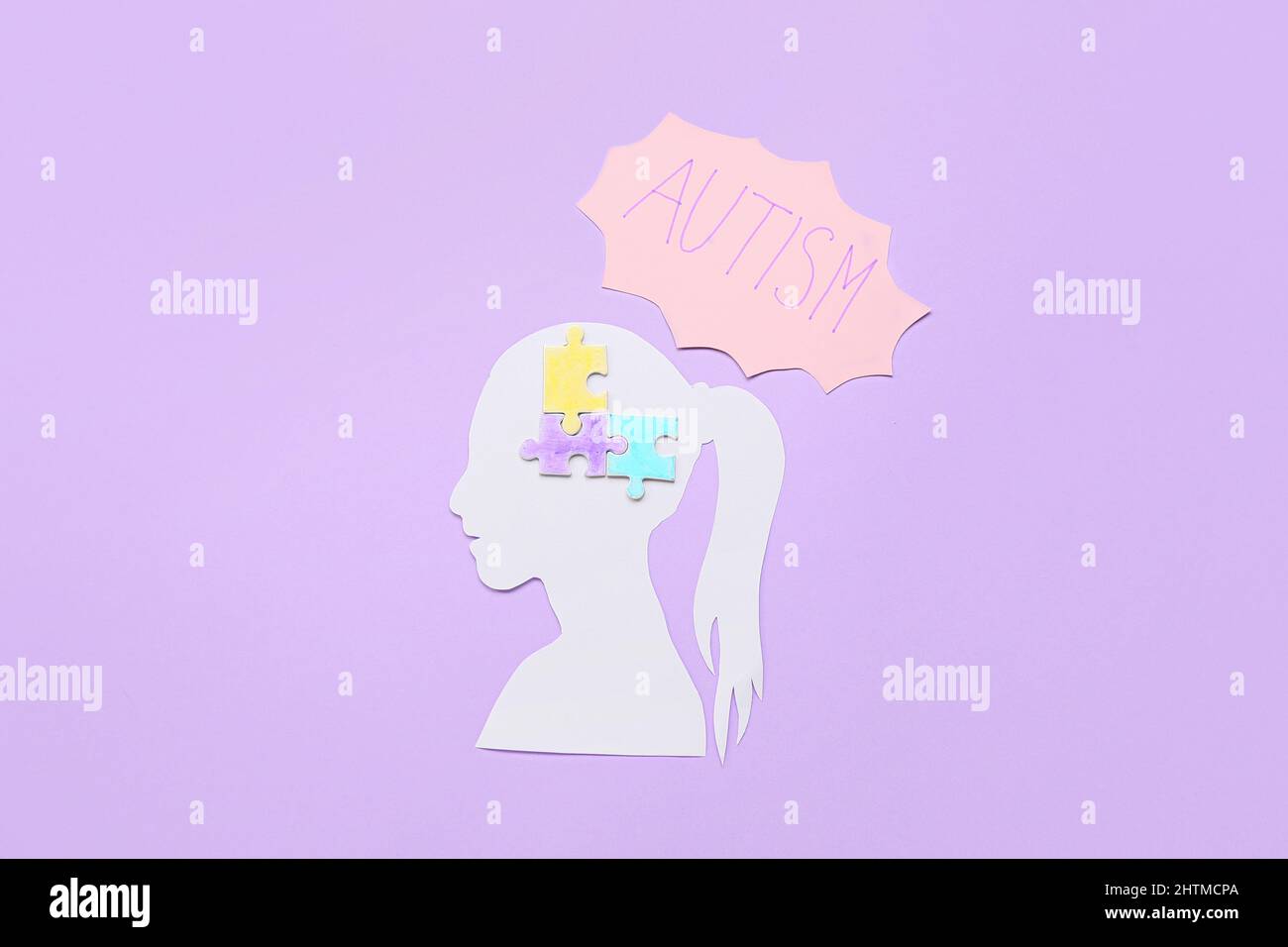 Paper female head puzzle hi-res stock photography and images - Alamy