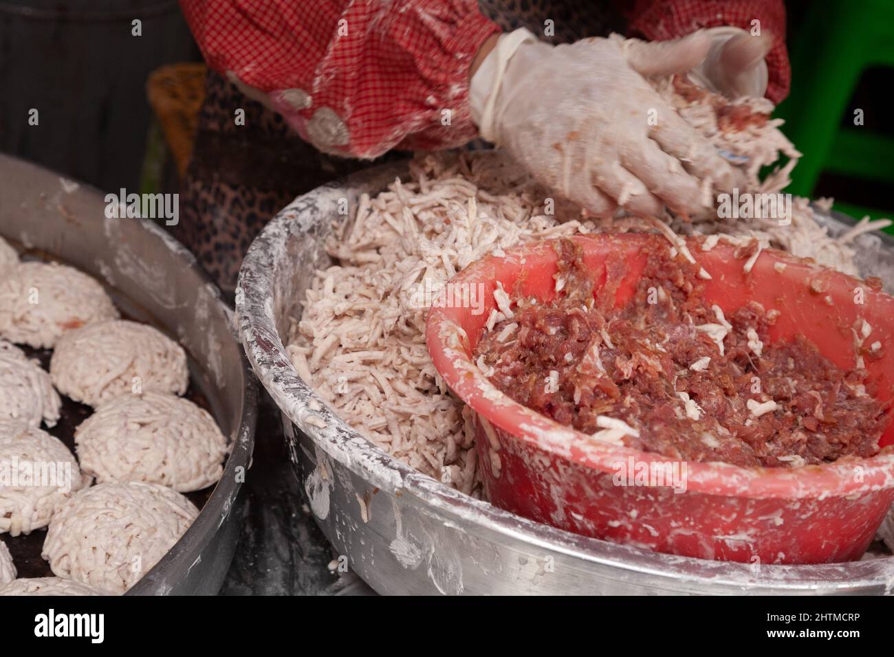 Shredded taro meatballs hi-res stock photography and images - Alamy