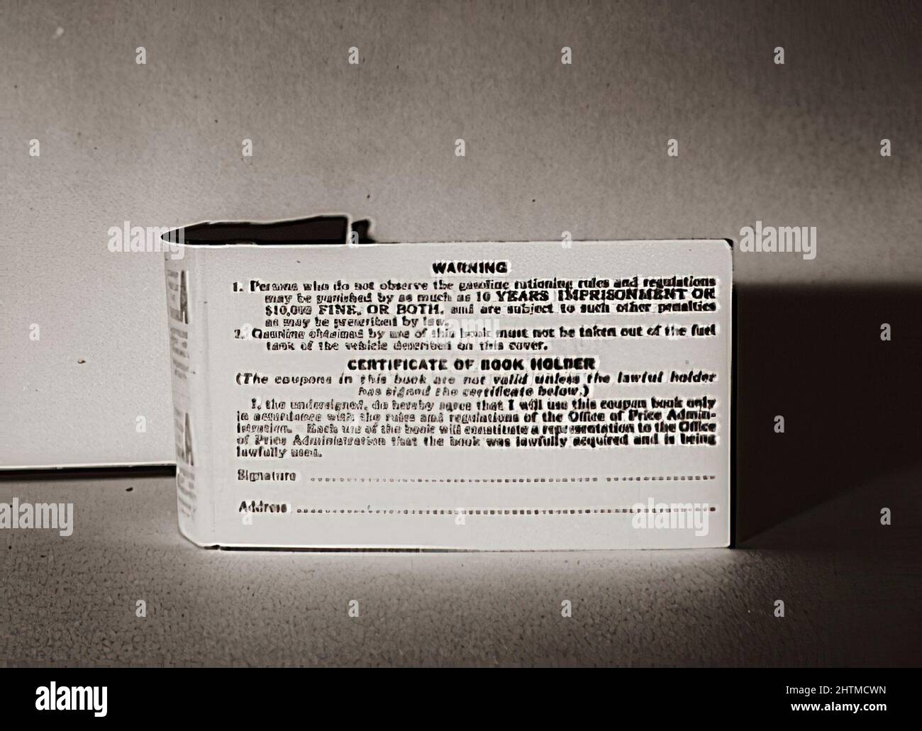 Gas ration stamps hi-res stock photography and images - Alamy