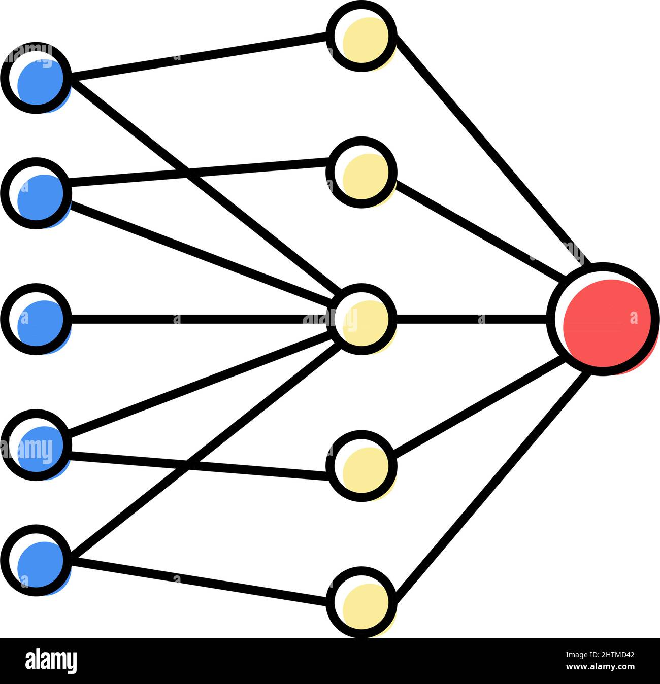 single layer neural network color icon vector illustration Stock Vector ...