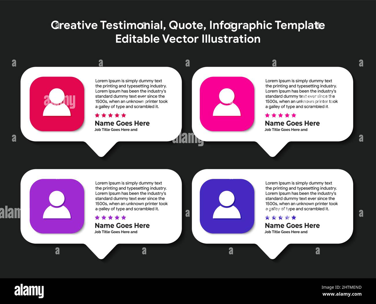Creative Testimonial, Quote , Infographic Template Editable Vector ...
